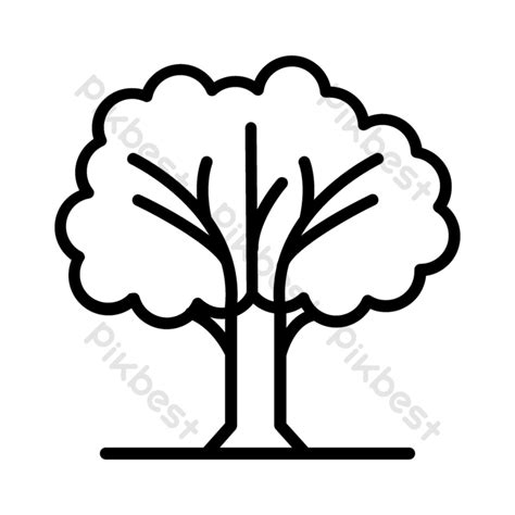 Tree Line Icon Vector PNG Images AI Free Download Pikbest