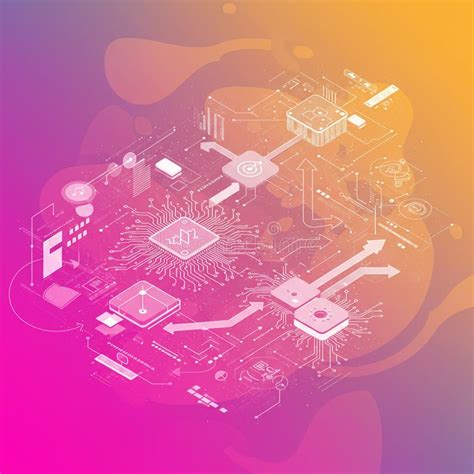 A Digital Illustration Of Interconnected Technological Components And