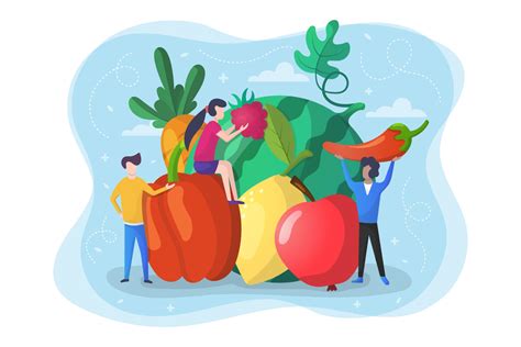 Vegan Food Concept Vector Illustration