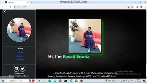Ravali Boorla On Linkedin Reactjs Frontenddeveloper Portfolio Javascriptes6 Css