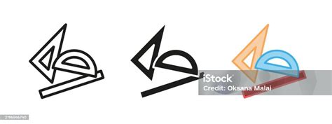 형상 제도 아이콘입니다 학교 문구 벡터 그림입니다 Geometry 클래스 기호입니다 삼각형 눈금자와 각도기 기호 교육 및 학습