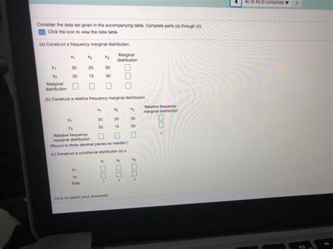 Solved 40 Of 40 0 Complete Consider The Data Set Given In