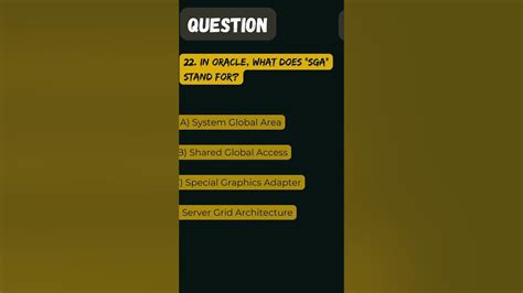 Oracle Dba Quiz 22 Understanding Sga Oracledbaonlinetraining Oracledba Youtube