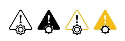 System Error Icon Settechnical Failure Warning Vector Image