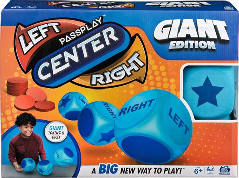 Amazon Com Spin Master Games Left Center Right Giant Edition Family Game For Indoor Outdoor
