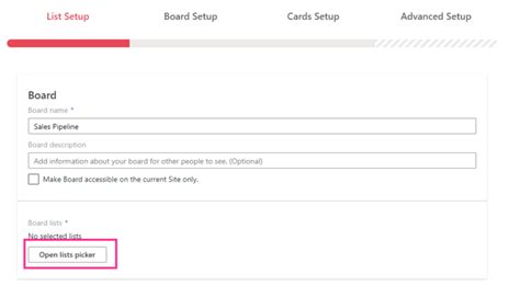 how to configure board for an existing list virtosoftware guides and docs