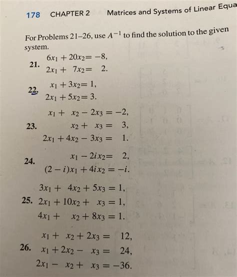 Solved CHAPTER Matrices And Systems Of Linear Equa For Chegg Com