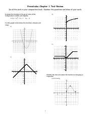 WA Precalculus Chapter Test Review Pdf Precalculus Chapter Test Review Do All The Work In