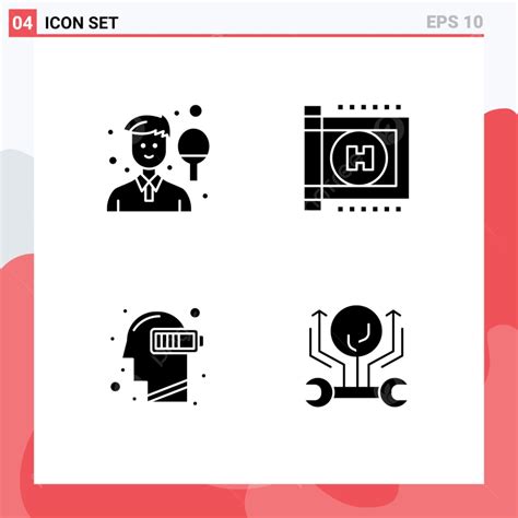 Avatar Set Vector Art Png Set Of 4 Vector Solid Glyphs On Grid For Avatar On Elements Racket