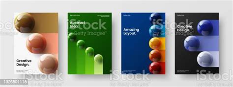 원래 3d 공 엽서 개념 번들 클린 소책자 벡터 디자인 일러스트 컬렉션 A4 용지에 대한 스톡 벡터 아트 및 기타 이미지 A4 용지 개념 개체 그룹 Istock