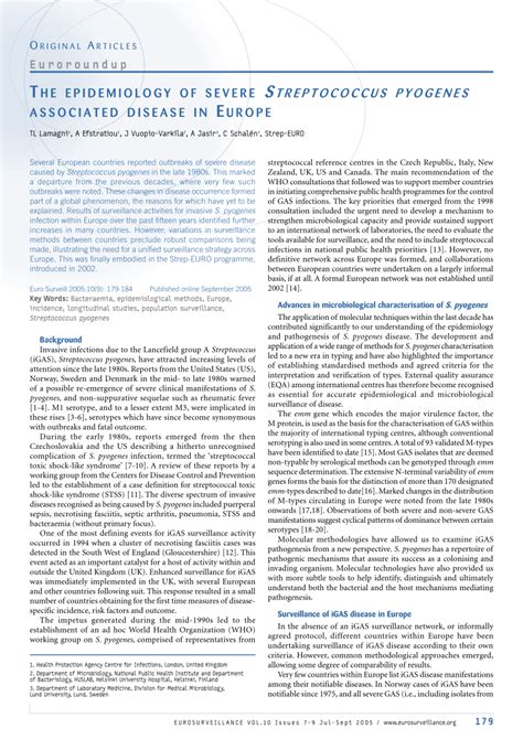 Pdf The Epidemiology Of Severe Streptococcus Pyogenes Associated Disease In Europe