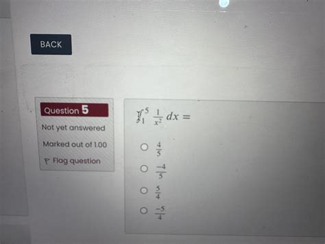 Solved Question 5not Yet Answeredmarked Out Of 1 00flag