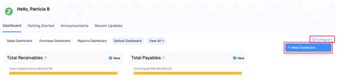 Custom Dashboard Help Zoho Books