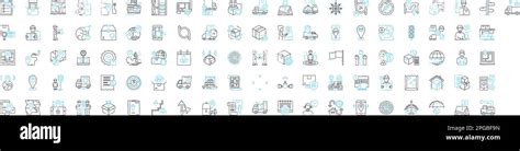 Map Location Vector Line Icons Set Map Location Coordinates