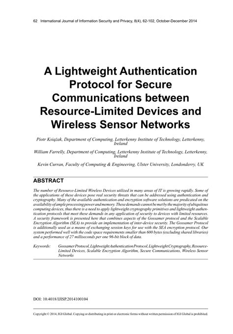 Pdf A Lightweight Authentication Protocol For Secure Communications