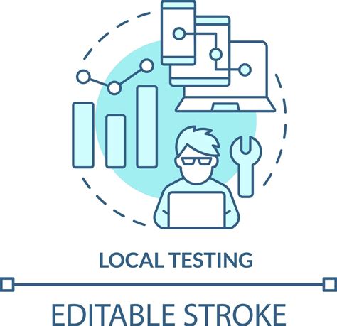 Local Testing Turquoise Concept Icon Check Website Mobile First Design Testing Abstract Idea