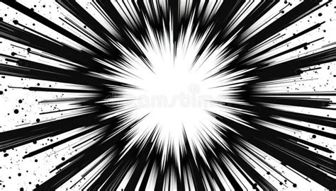 Dynamic Abstract Sunburst Design Monochrome Radial Lines Create Powerful Explosion Effect Stock