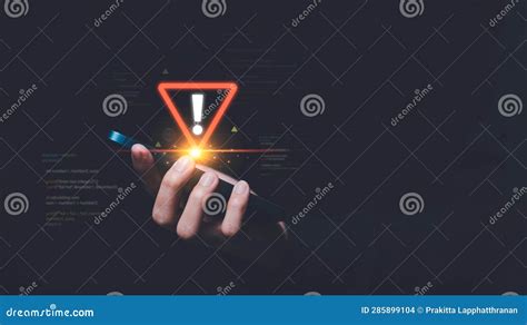 Programmer And Virtual Icons Exclamation Mark Alarmcomputer Virus