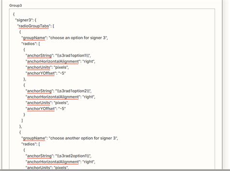 How To Include Radio Button Tags For Docusign Using JSON Zapier