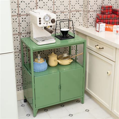 Ebern Designs Accent 236 Wide Foldable Metal Double Layer Cabinet