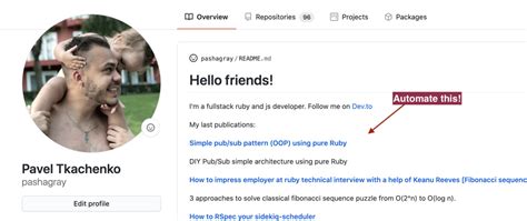 github auto readme with ruby github actions and dev to api dev community