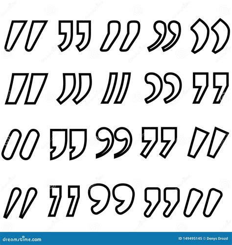 Quotes Icon Vector Set Quote Marks Outline Speech Marks Inverted Commas Or Talking Marks
