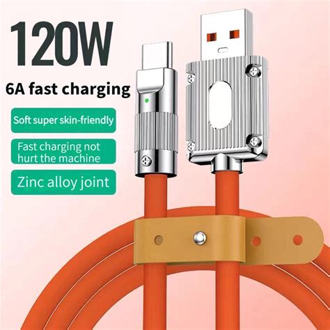 W Watts A Super Fast Type C Charger Zinc Alloy Liquid Silicone Cable Quick Charge Usb