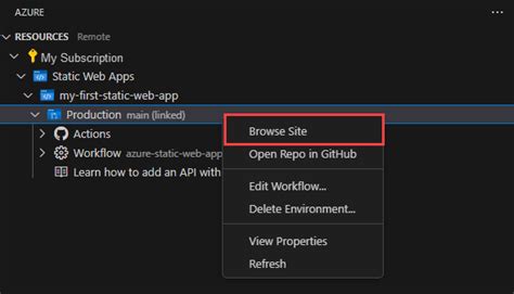 Quickstart Building Your First Static Site With The Azure Static Web Apps Microsoft Learn