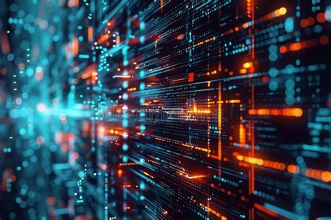 Futuristic Digital Data Stream Visualization Stock Image Image Of