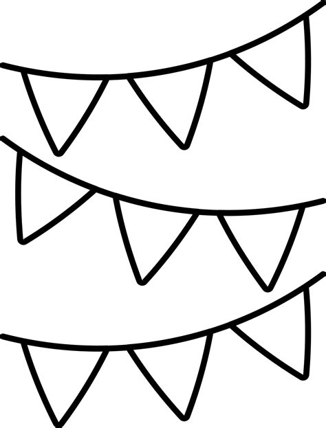 Triangle Shape Flag Garland Decoration Outline Icon 24156684 Vector Art At Vecteezy