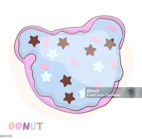 국가 도넛의 날유약 달콤한 도넛 재미 있는 미국 Kawaii 전통적인 달콤한 도넛 벡터 그림을 그립니다 미국 전통 음식 요리 메뉴 개념 만화 스타일의 낙서 0명에 대한 스톡