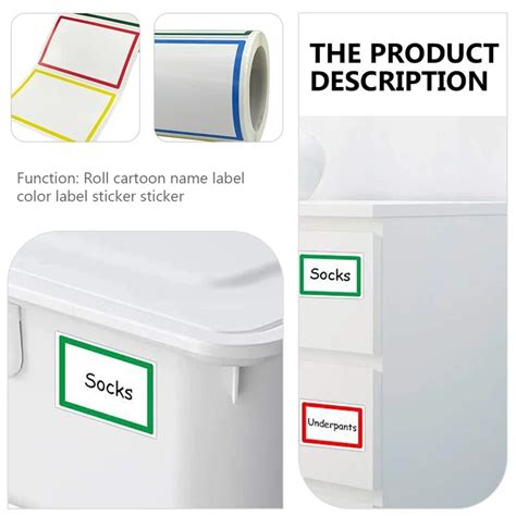컬러 탭 Diy 이름 라벨 만화 스틱 이름 라벨 동판 스티커 어린이 이름 라벨 스티커 파일링 제품
