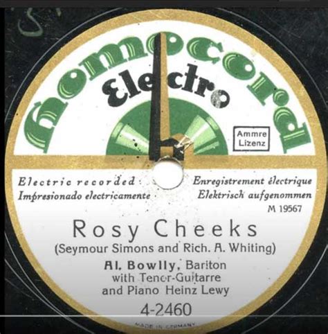 Rosy Cheeks Al Bowlly On Guitar Heinz Lewy Piano