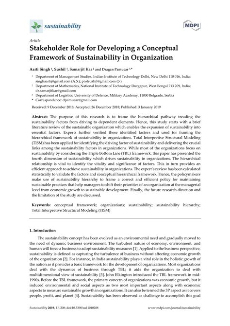 Pdf Stakeholder Role For Developing A Conceptual Framework Of