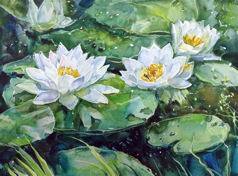 Water Lily Watercolor Painting