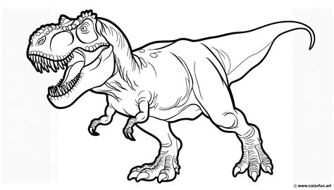 Dibujo Para Colorear Fácil De Un T Rex Descargar O Imprimir De Forma