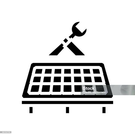 유지 보수 태양 전지 패널 글리프 아이콘 벡터 일러스트 레이 션 0명에 대한 스톡 벡터 아트 및 기타 이미지 0명 공장 산업 건물 깨끗한 Istock