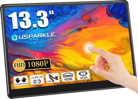 Usparkle Touchscreen Monitor 133 Inch Fhd1920×1080p Ips