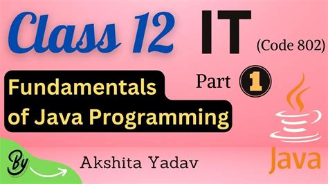Class 12 Information Technology It Code 802 Unit 3 Java