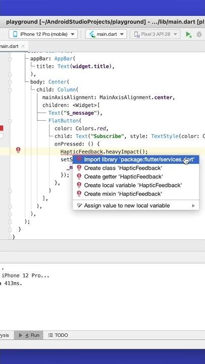 Button Vibration On Click In Flutter App Shorts Youtube
