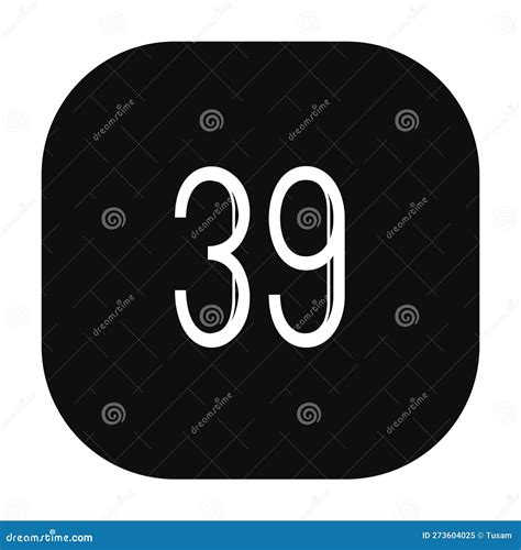 Logotipo Numeral 39 Con Marco Cuadrado Negro Aislado Stock De