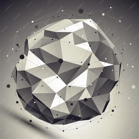 Premium Vector Vector Asymmetric 3d Abstraction Lattice Geometric Spherical Template
