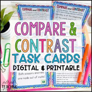 Compare And Contrast Task Cards Teaching With A Mountain View