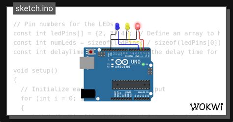 Led Sequencially On Off Wokwi Esp32 Stm32 Arduino Simulator