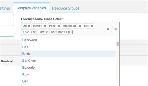 MODX Quick Tip Font Awesome Input Options