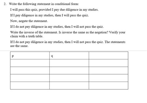 Solved Write The Following Statement In Conditional Form I Chegg
