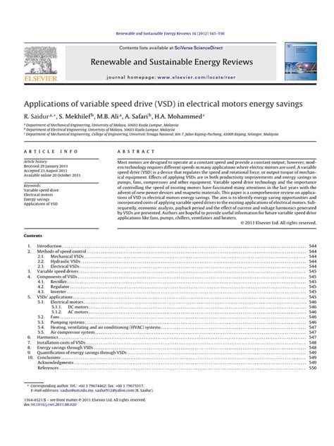 Applications Of Variable Speed Drive Vsd Pdf Electric Motor Rectifier