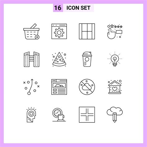 16 Universal Outline Signs Symbols Of Construction Buildings Design