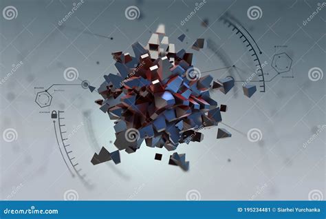 Future Processor Quantum Cpu In The Nanotech Computer Network Royalty Free Cartoon