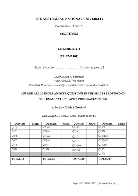 Sample Practice Exam Questions And Answers THE AUSTRALIAN NATIONAL UNIVERSITY